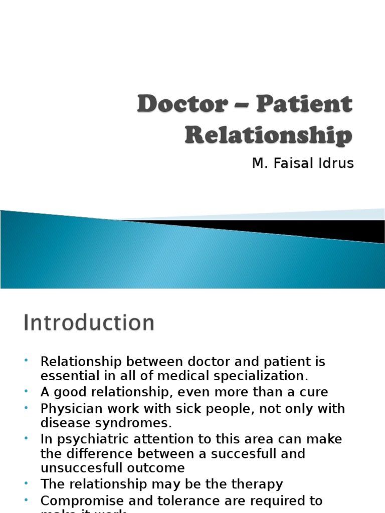 Doctor – Patient Relationship | Patient | Attitude (Psychology)