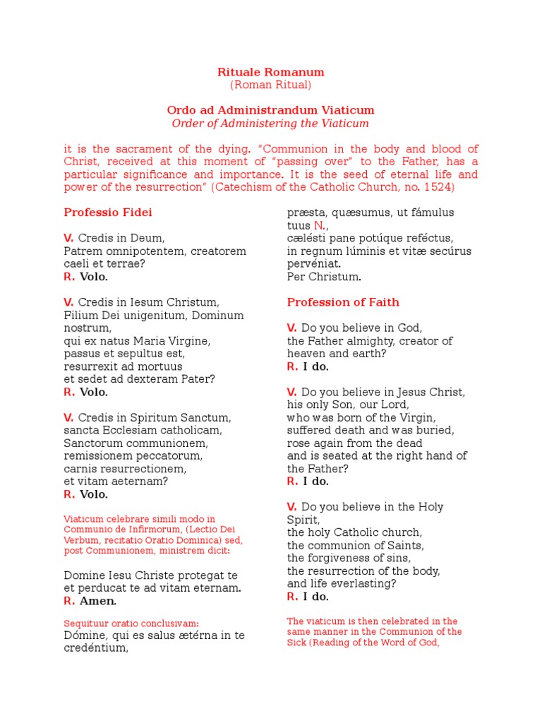 Rituale Romanum - Viaticum | PDF