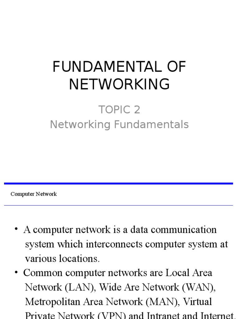 Network Fundamentals