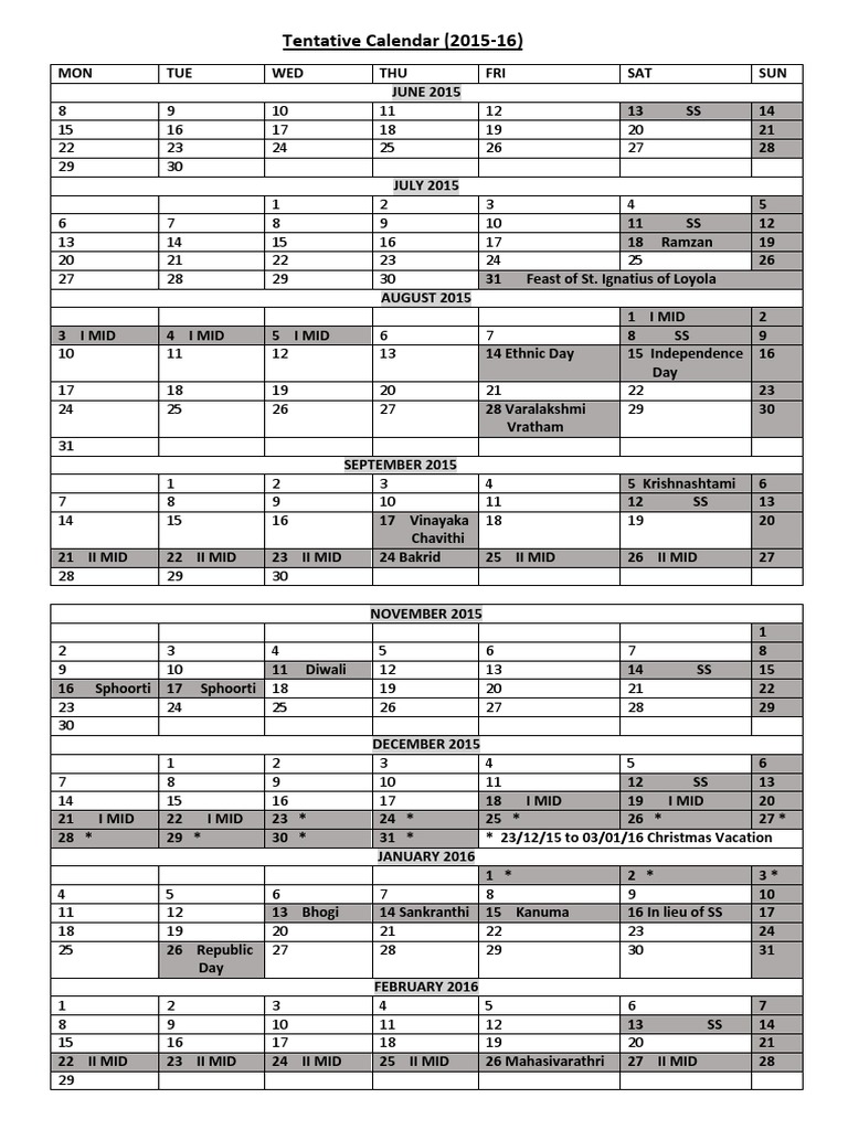 Tentative Calendar | PDF | History