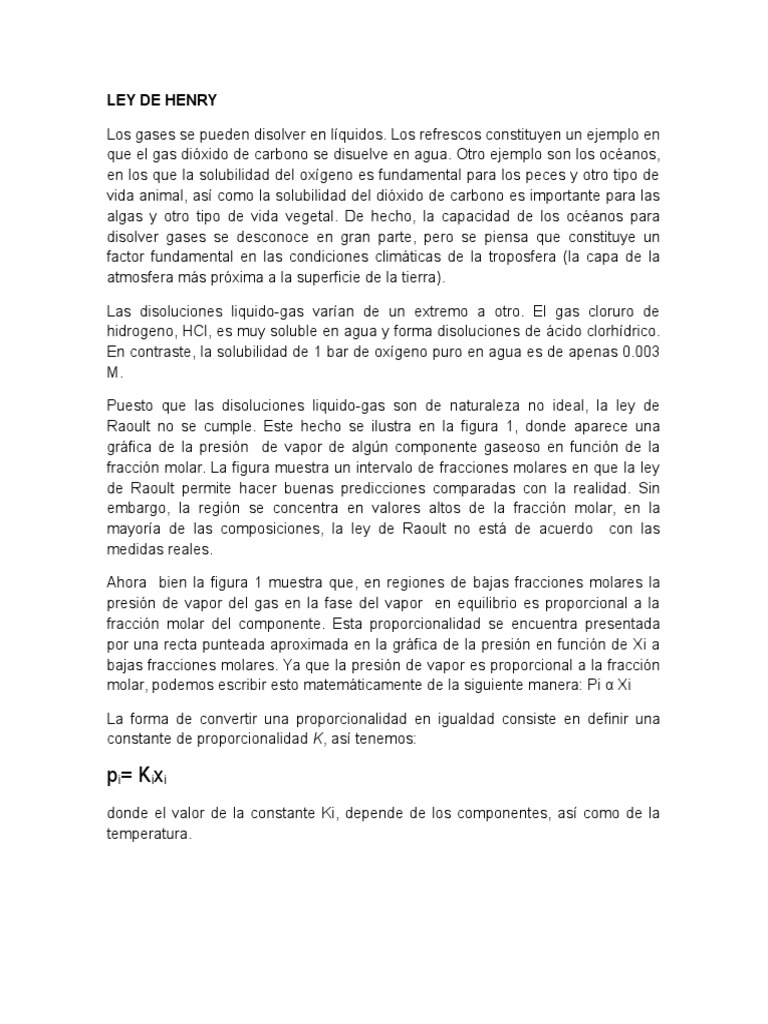 Ley de Henry | PDF | Gases | Líquidos