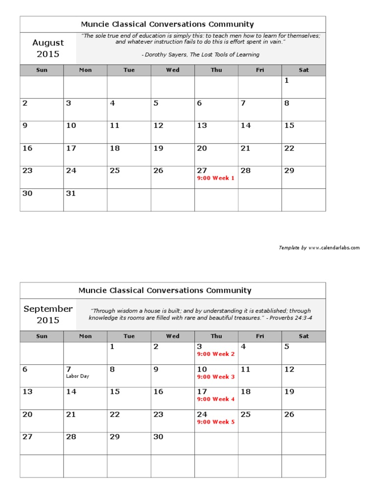 Classical Homeschool Calendar | PDF | Book Of Proverbs | Wisdom