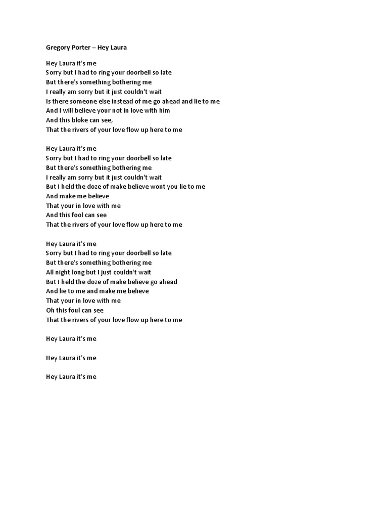 Gregory Porter - Hey Laura | PDF