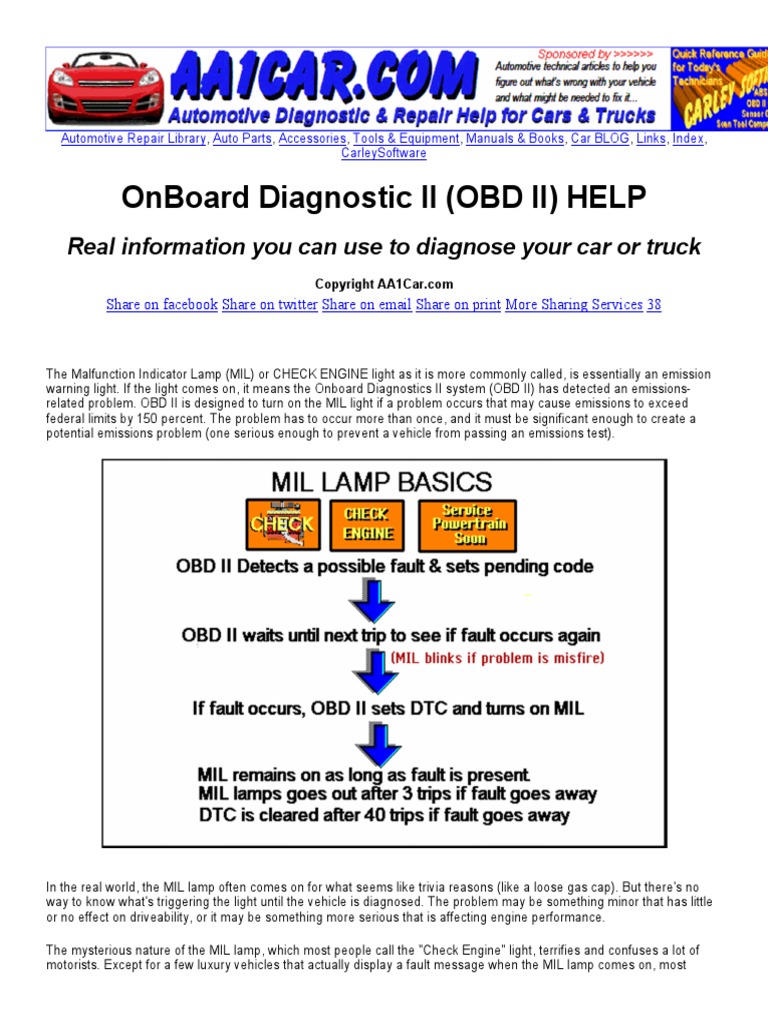 On Board Diagnostic II (Obd II) | PDF | Rotating Machines | Machines
