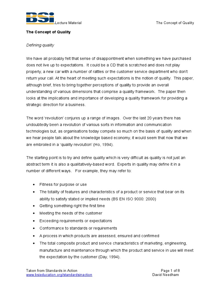 Understanding Quality Frameworks | PDF | Quality (Business) | Perception
