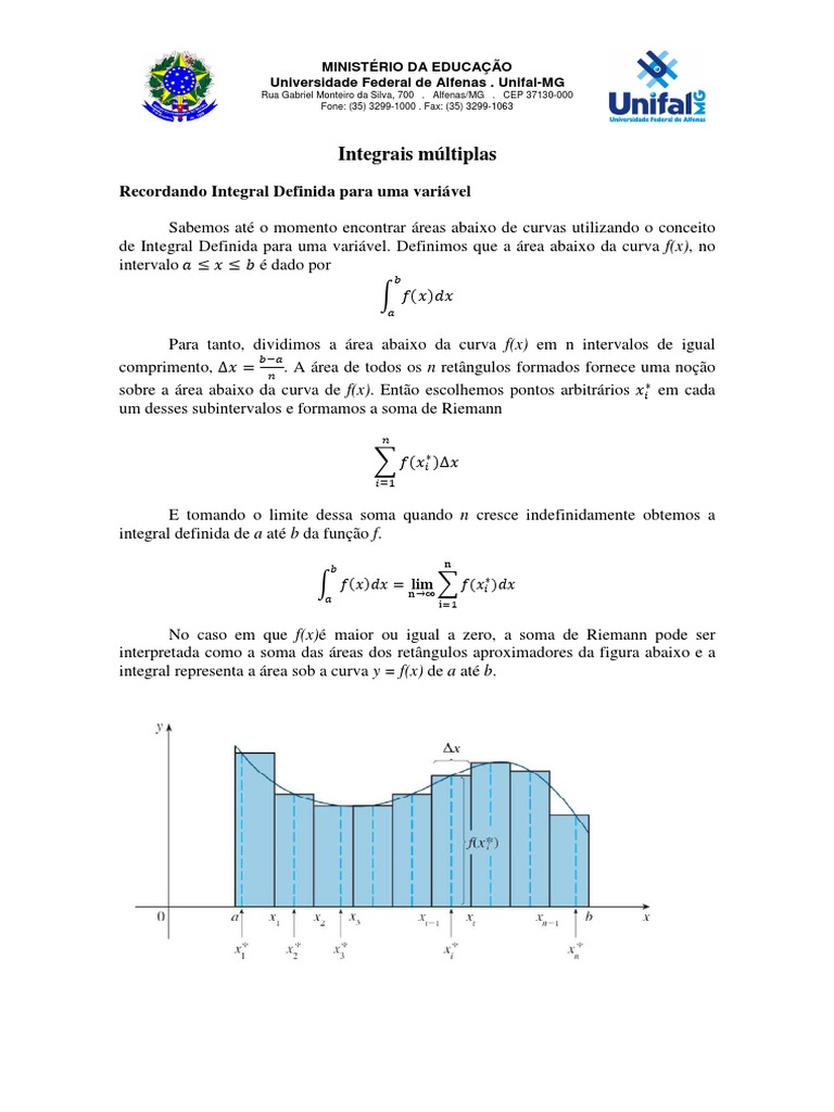 Integrais Múltiplas e Volume de Sólidos | PDF | Integrante | Limite ...