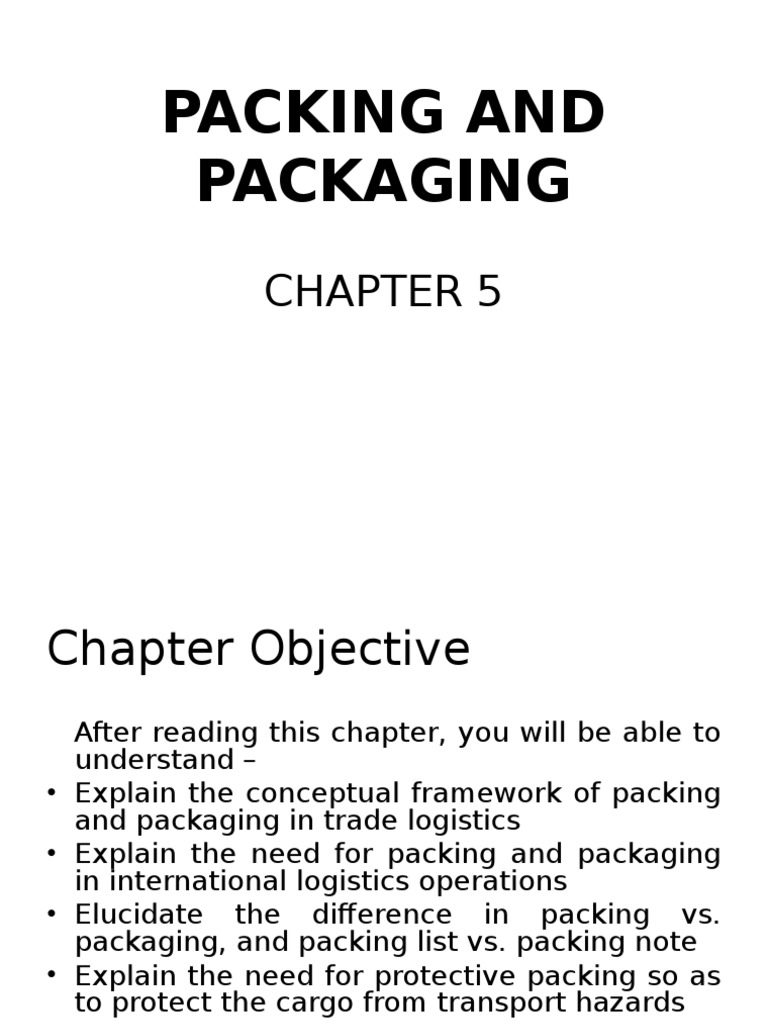 Packing and Packaging in Logistics | PDF | Packaging And Labeling | Cargo
