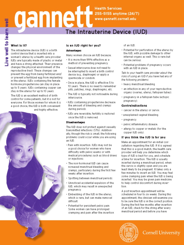 IUD Info | PDF | Birth Control | Sexually Transmitted Infection