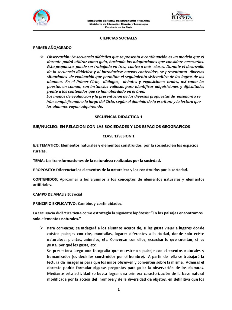 Primer Grado | PDF | Sociedad | Educación primaria