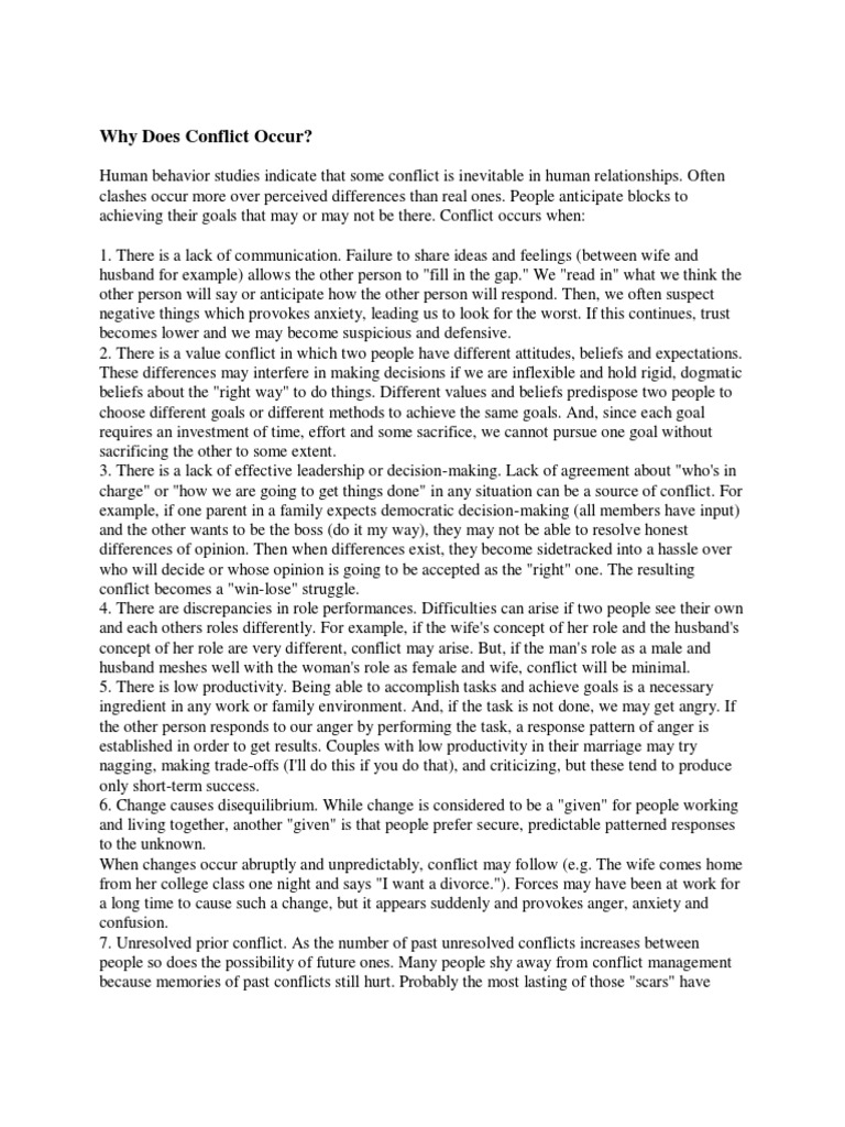 Why Does Conflict Occur Pdf Anger Decision Making 