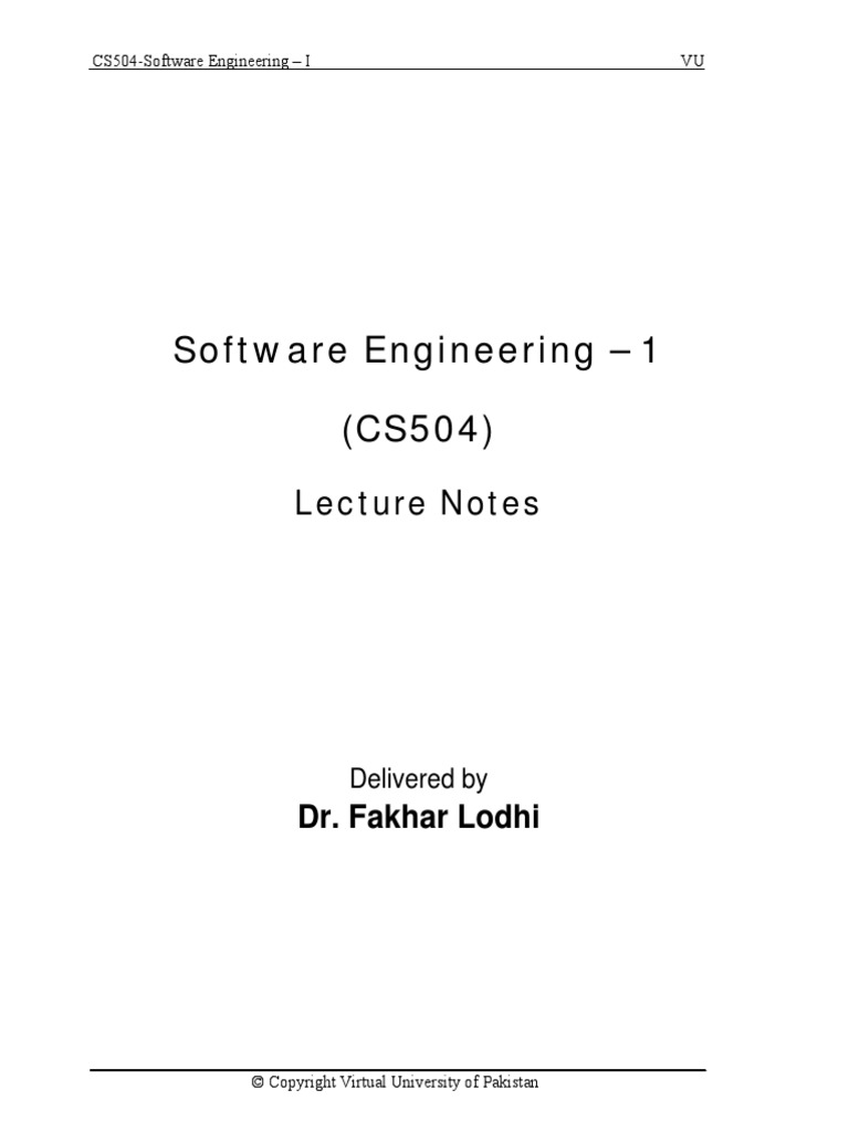 Software Engineering Handouts | PDF | Software | Engineering