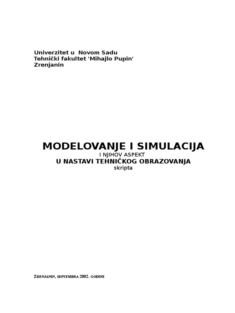 Modelovanje I Simulacija | PDF