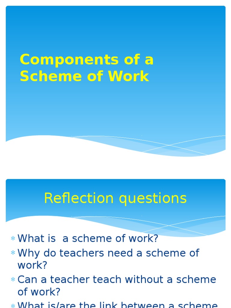 Components of A Scheme of Work | PDF | Syllabus | Teachers
