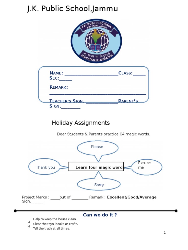 Holiday Homework-Holidays Homework (Class - 3) - 33 | Download Free PDF ...