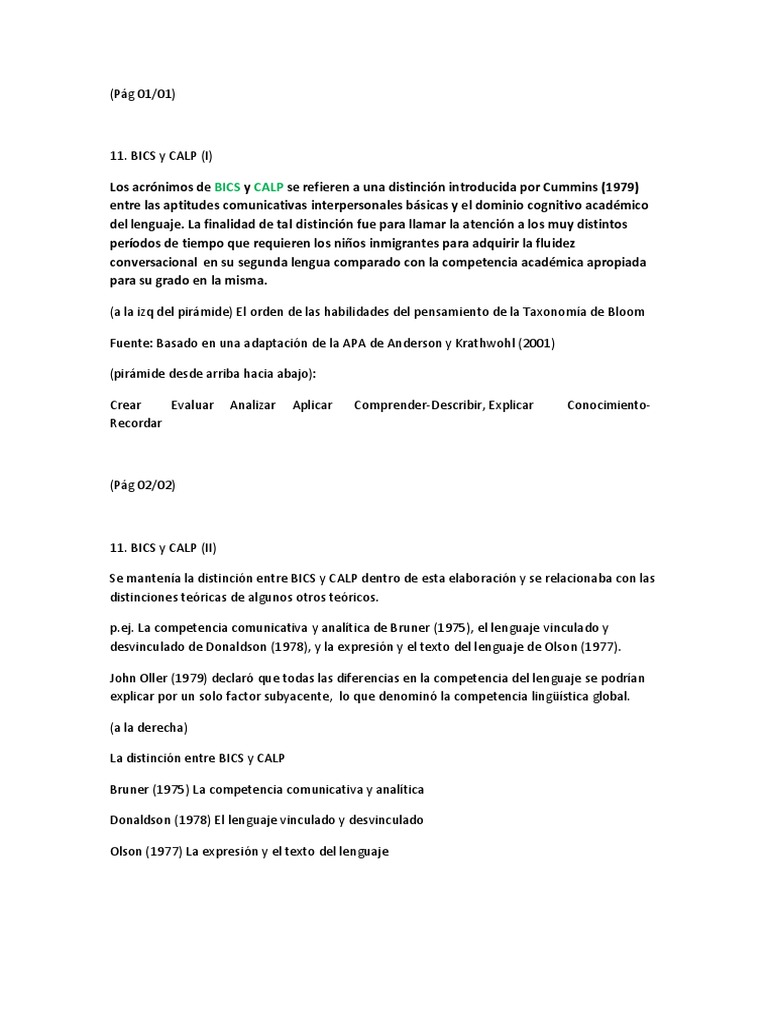 11.+BICS+and+CALP EN EDUCACION | PDF