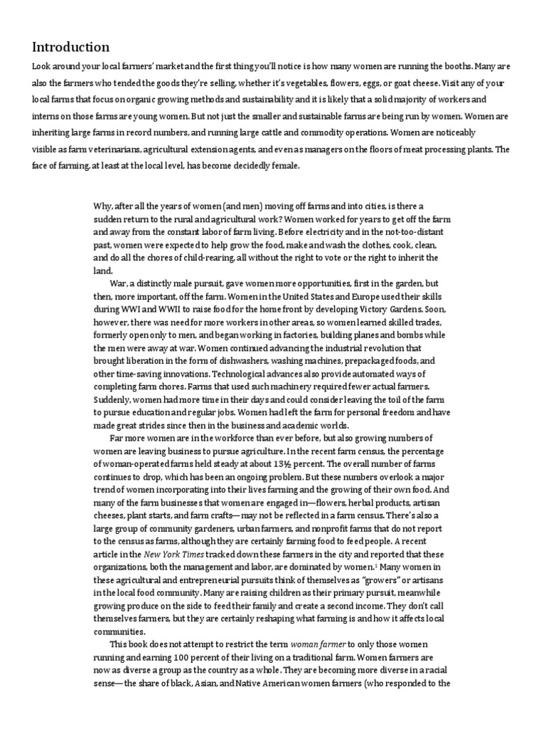 "Woman-Powered Farm" Introduction | PDF | Farms | Farmer