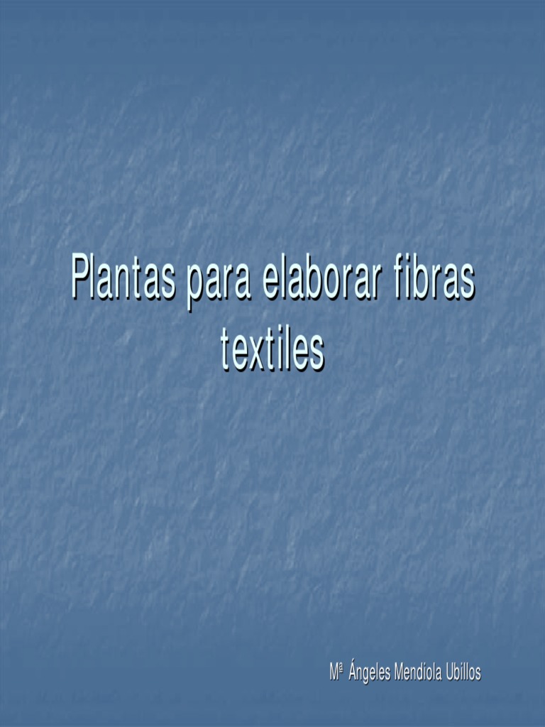 Plantas Textiles | PDF | Algodón | Cáñamo