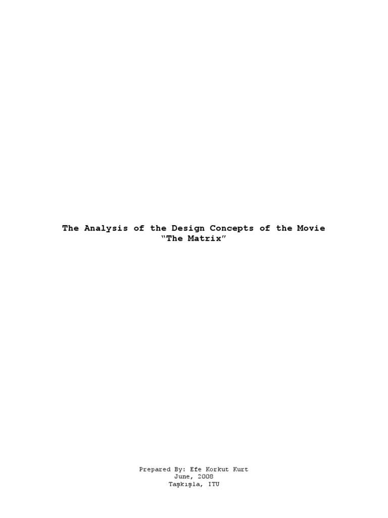 The Analysis of The Design Concepts of The Movie "The Matrix" | PDF ...