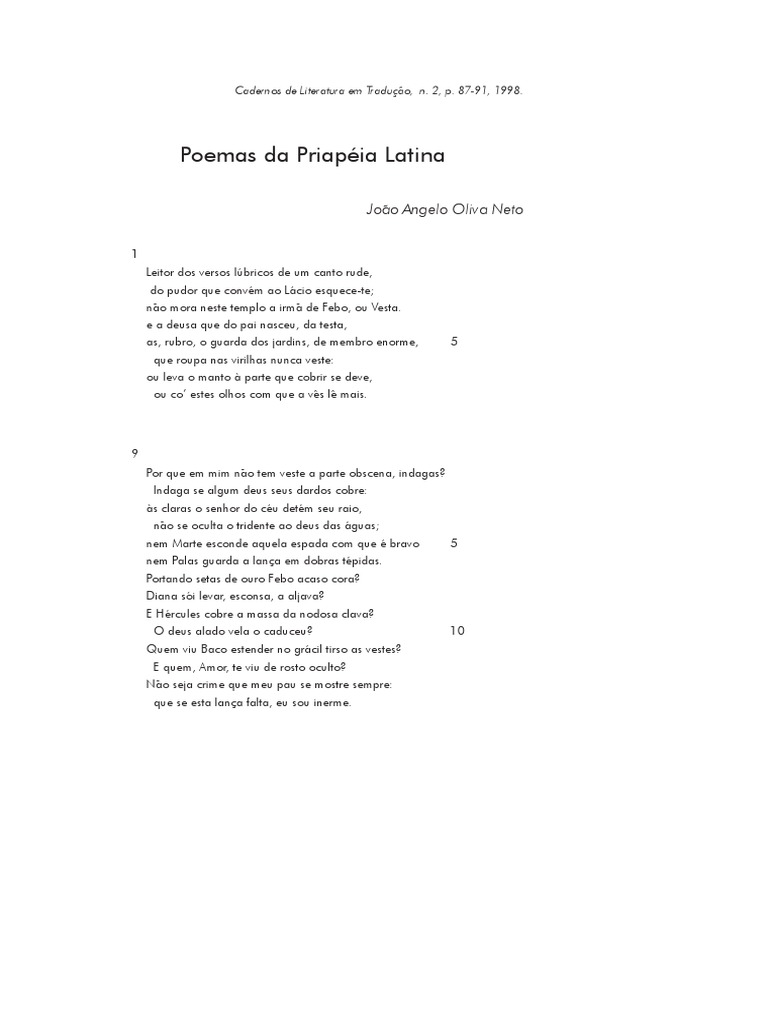 Poemas Da Priapeia | PDF | Arquétipos mitológicos | Ulisses