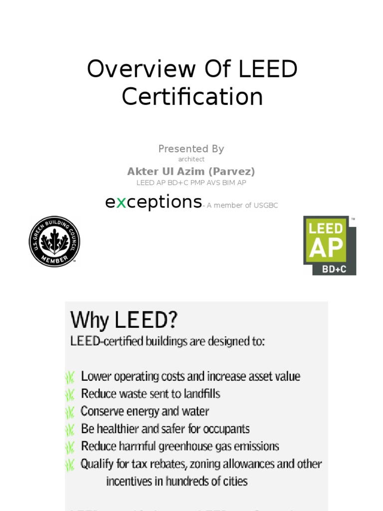 Overview of LEED Certification | PDF | Leadership In Energy And ...
