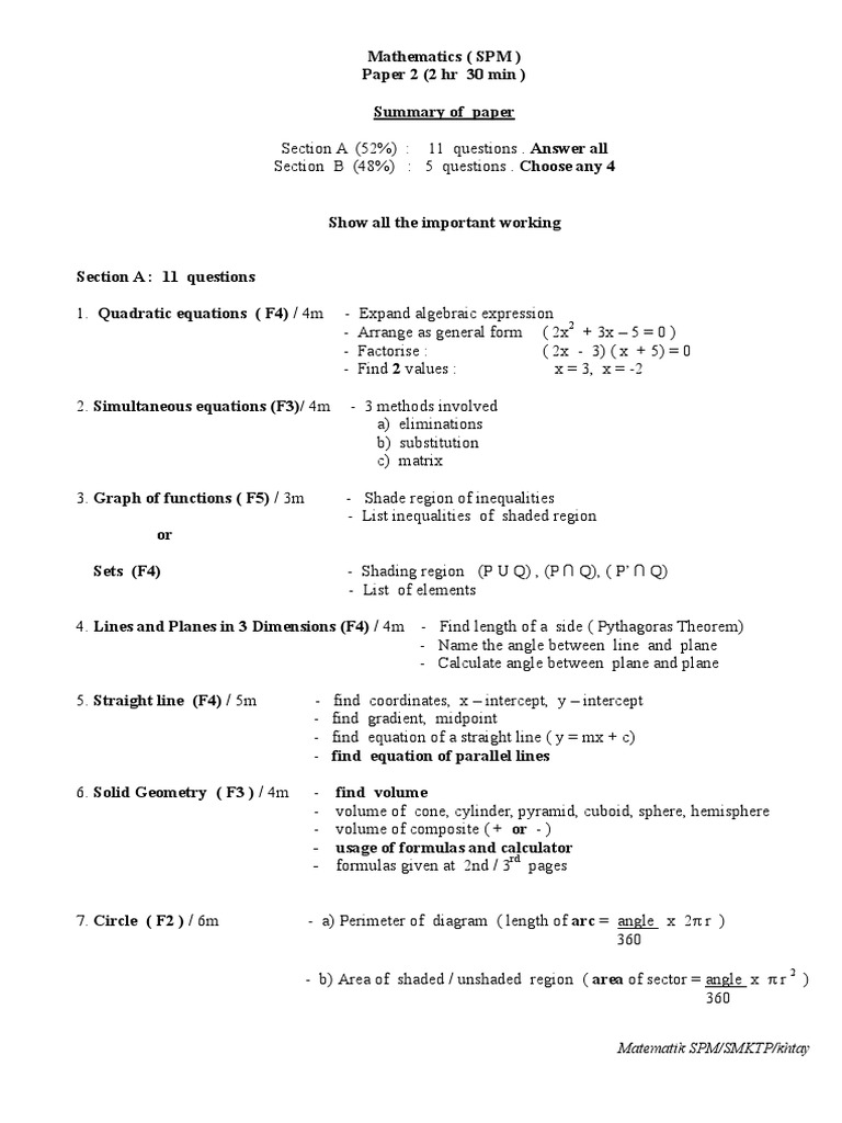 Nota Ringkas Maths SPM | PDF | Latitude | Matrix (Mathematics)