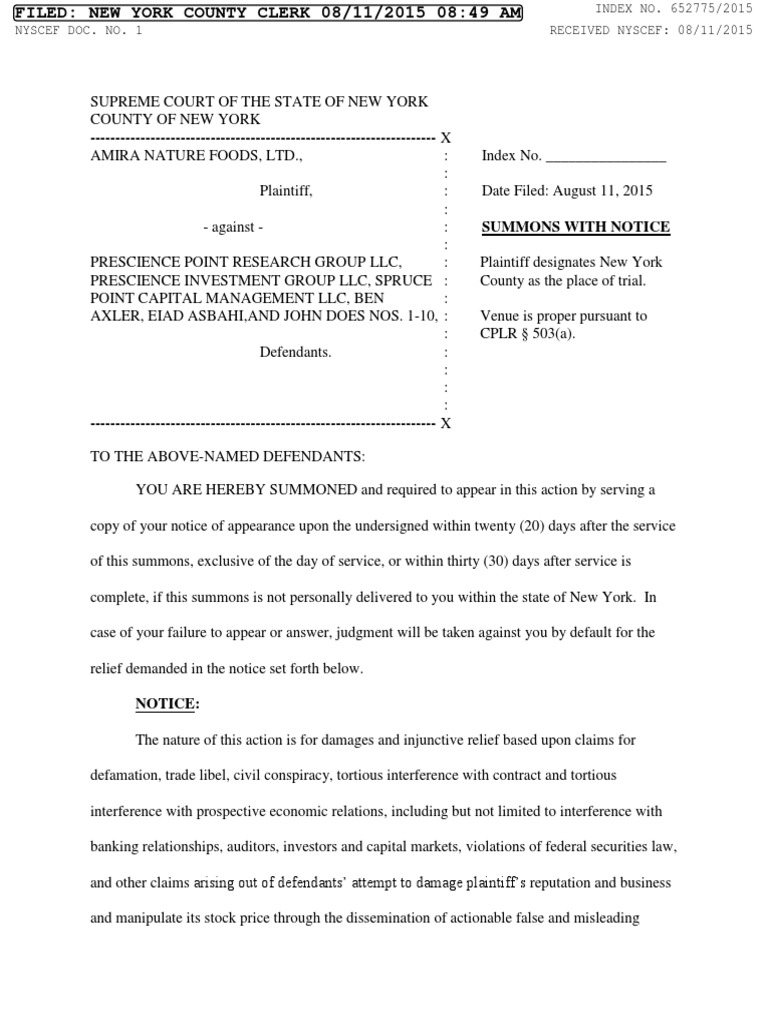 Amira V Prescience Point | PDF | Damages | Tort