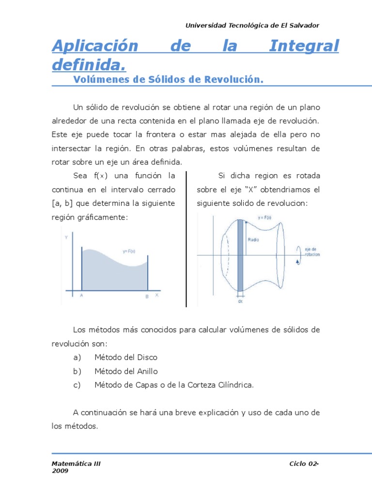 Volumen de Disco Matematica | PDF | Espacio | Objetos matemáticos