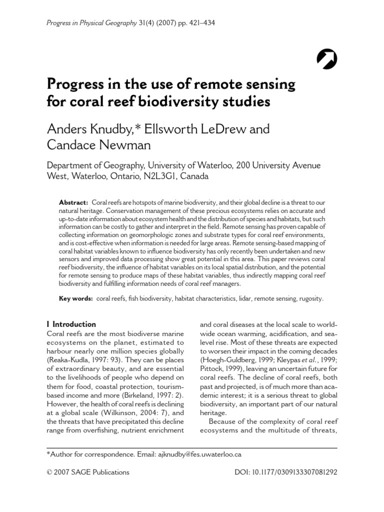 Coral Remote Sensing | PDF | Coral Reef | Coral