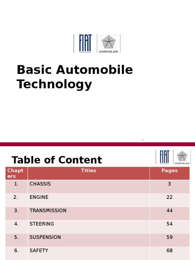 Overview of Basic Automobile Technology | PDF | Transmission (Mechanics ...