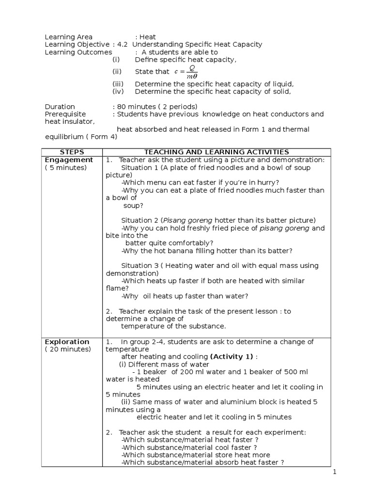 Module P&P (Specific Heat Capacity) | PDF | Atmosphere Of Earth | Heat ...