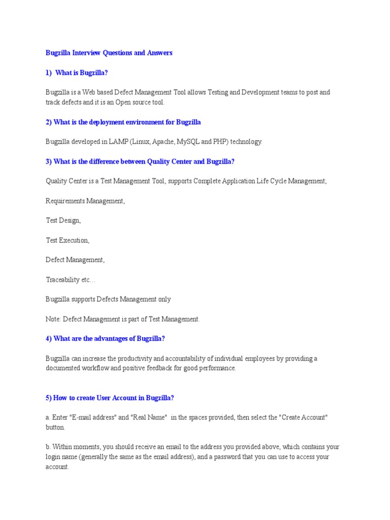 Bugzilla Interview Questions | PDF | Scrum (Software Development) | Software Bug