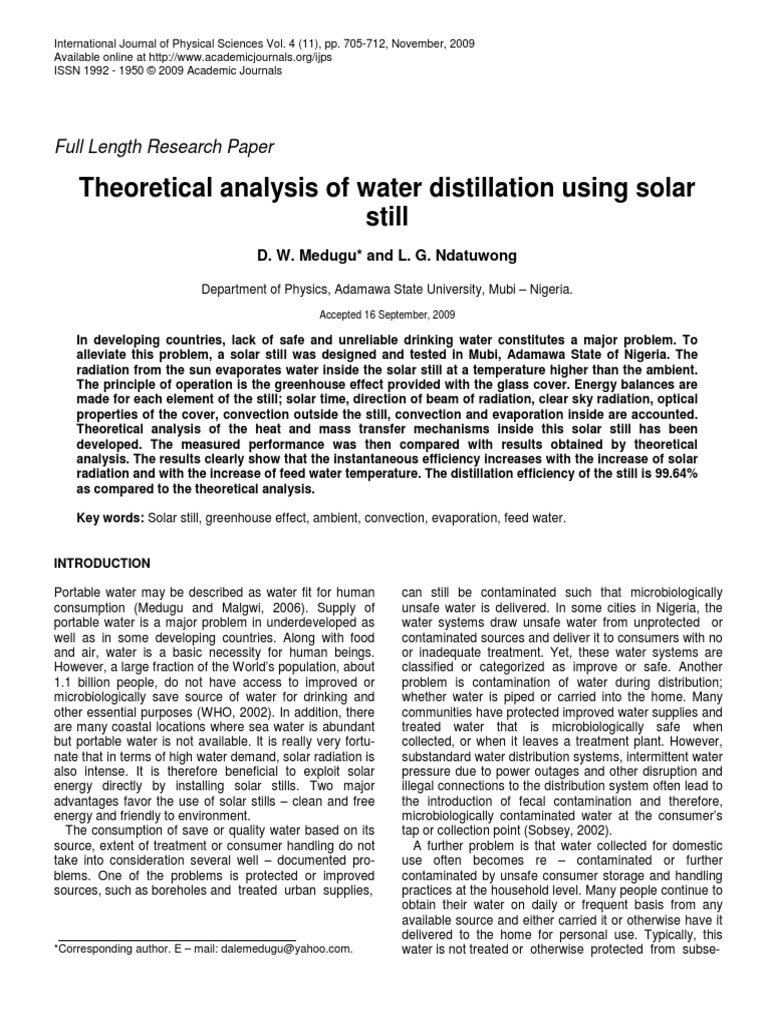 Article1380631778 - Medugu and Mdatuwong | PDF | Heat Transfer | Water ...