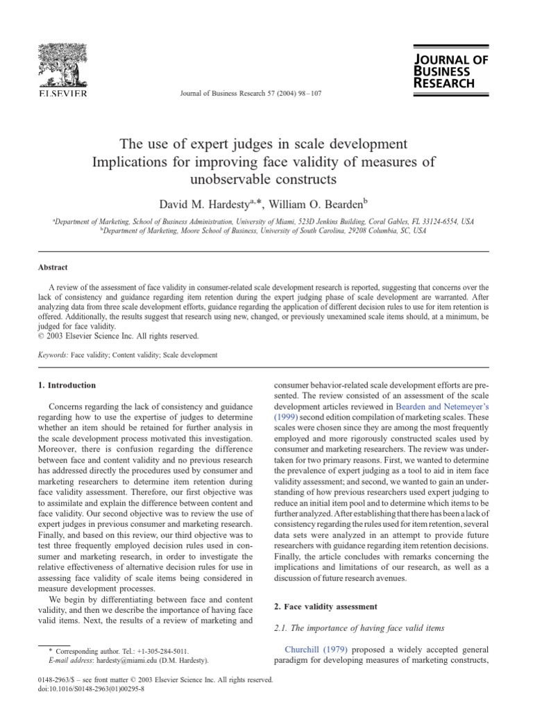 Expert Validity Scale | PDF | Validity (Statistics) | Expert