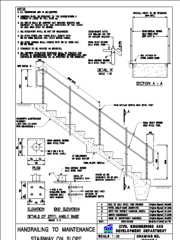 Staircase Handrailing Working Drawing | PDF | Art | Technology ...