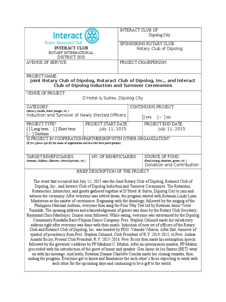 IC Report Induction | PDF | Fraternal Service Organizations