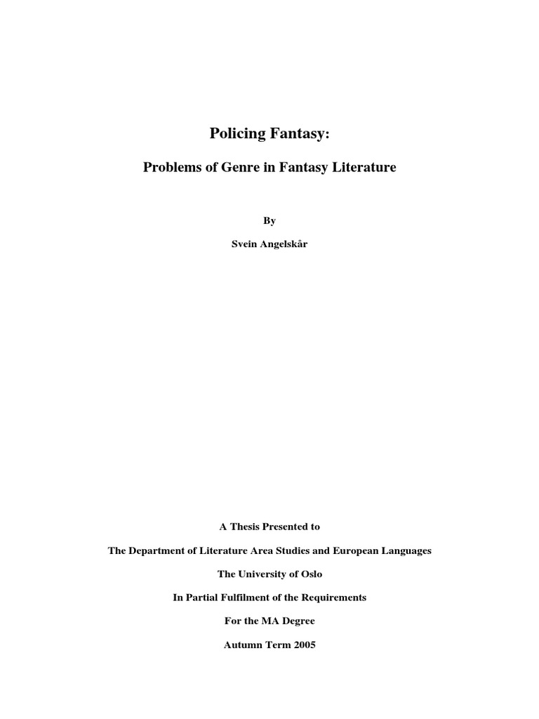 Fantasy Genre Theory Analysis | PDF | Genre | Fantasy