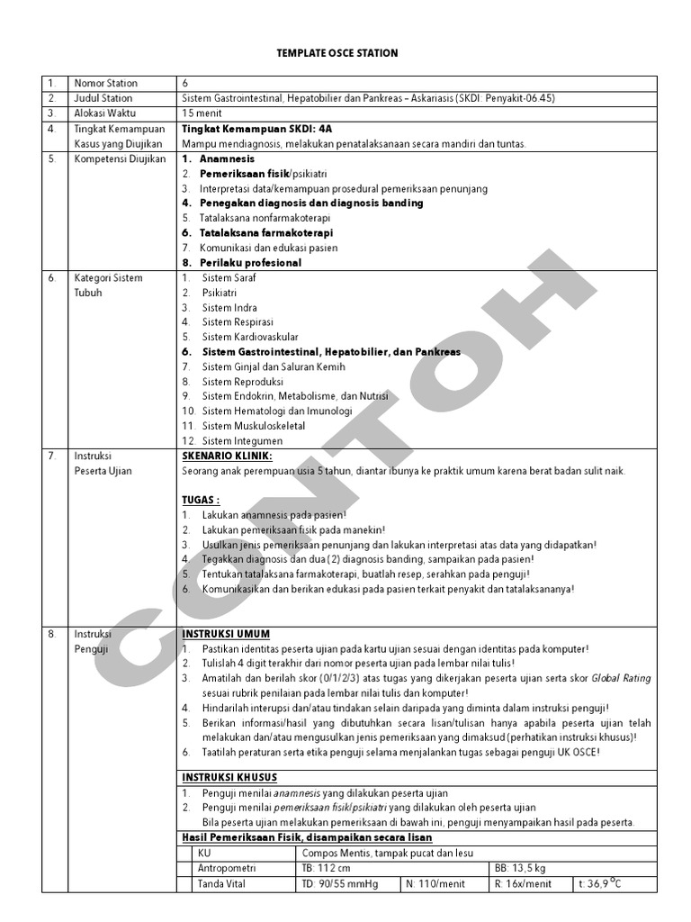 Contoh Soal OSCE Komprehensif | PDF