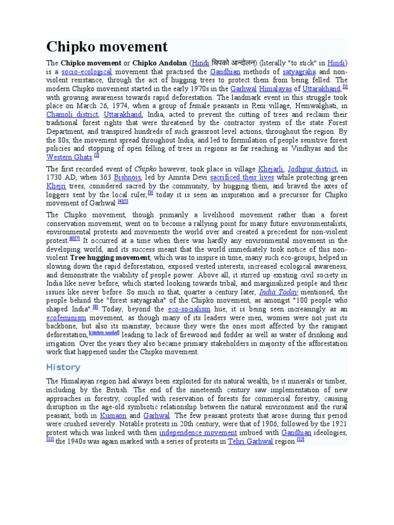 Chipko Movement | PDF | Land Management | Trees