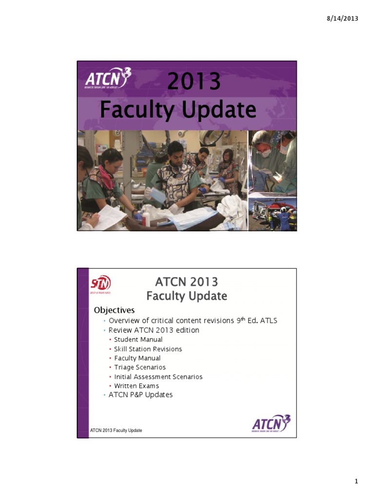 ATCN 2013 Faculty Update (July 23) | PDF | Cardiopulmonary ...