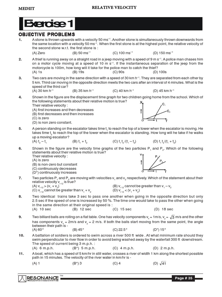 Relative Velocity | PDF | Speed | Velocity