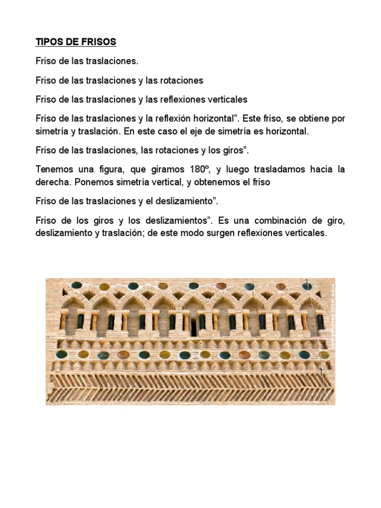 Tipos de Frisos | PDF | Simetría | Geometría