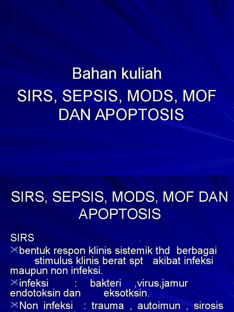 Sirs Sepsis Mods Mof Dan | PDF