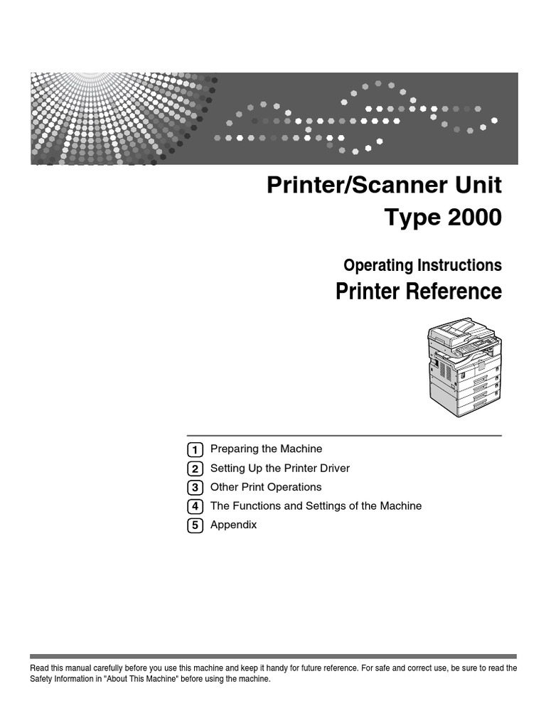Printer/Scanner Unit Type 2000: Operating Instructions | PDF | Windows ...