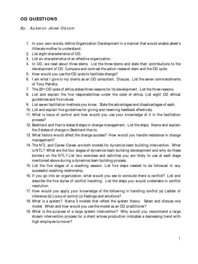 Od Questions | PDF | Behavioural Sciences | Cognition