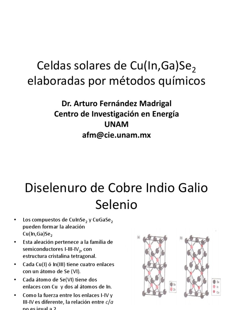 Electrodeposition of Cu-In-Ga-Se Solar Cells (Arturo Fernández) L | PDF ...