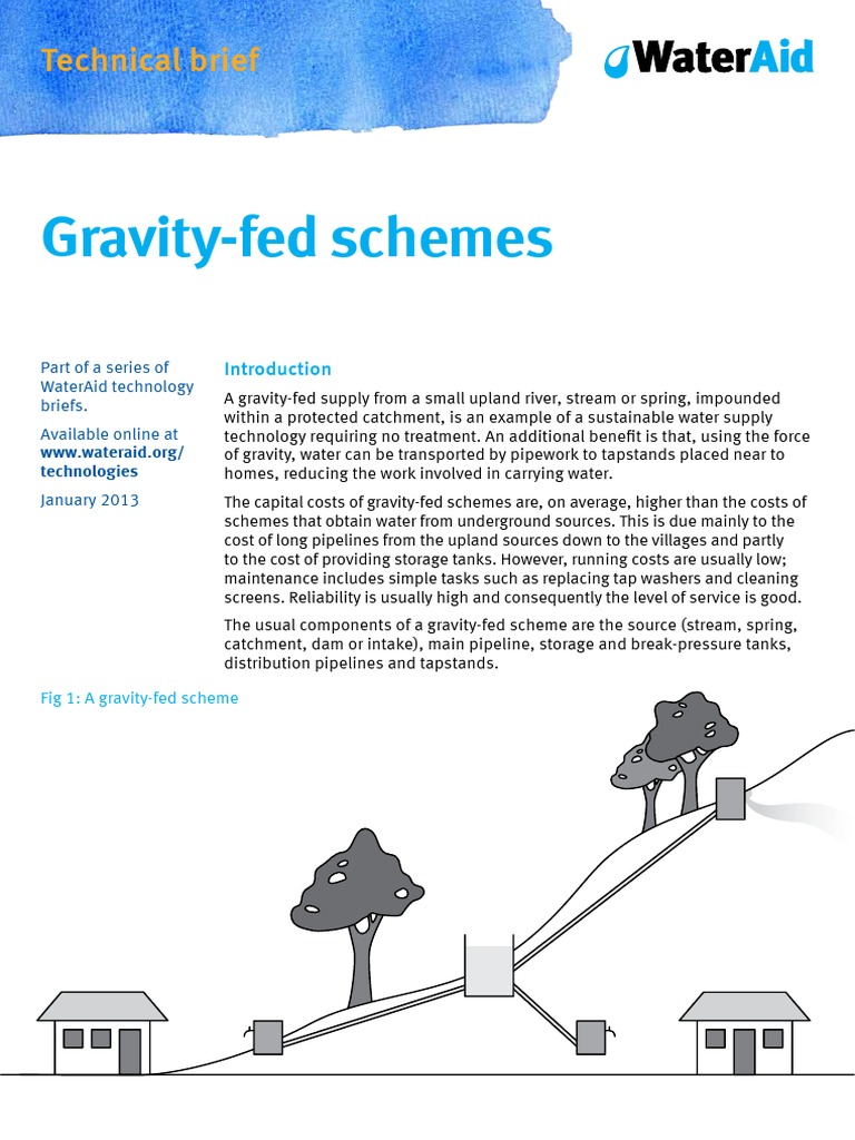 Gravity Fed Schemes | Dam | Environmental Technology