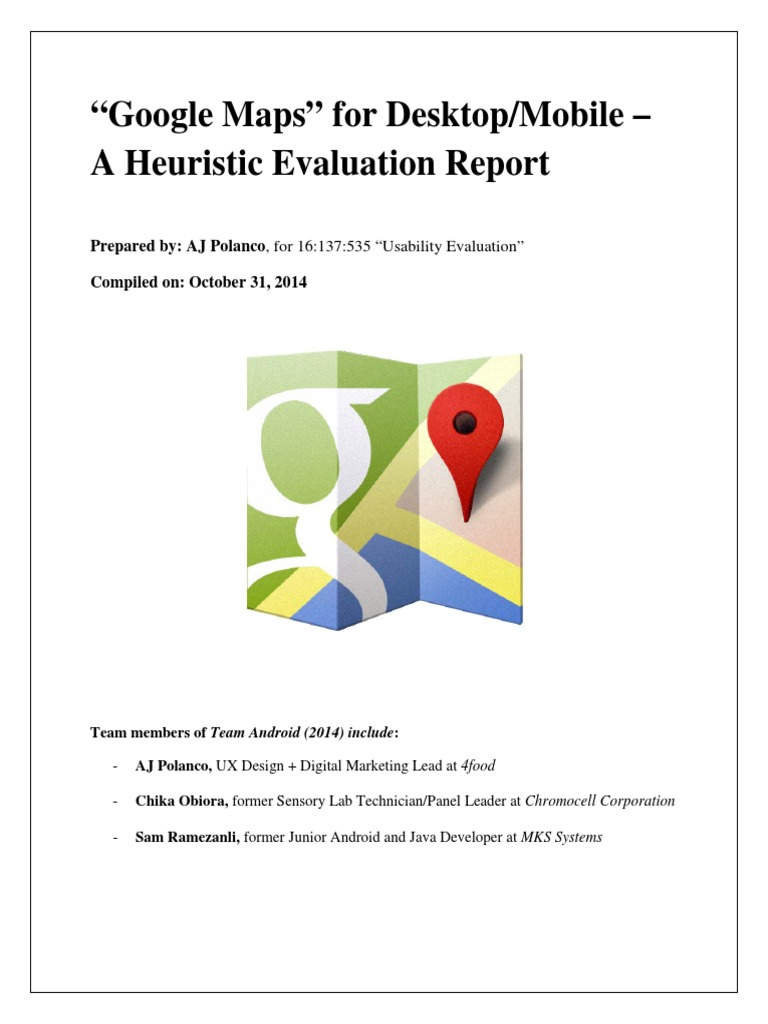 Google Maps Heuristic Evaluation | PDF | Mobile App | Usability