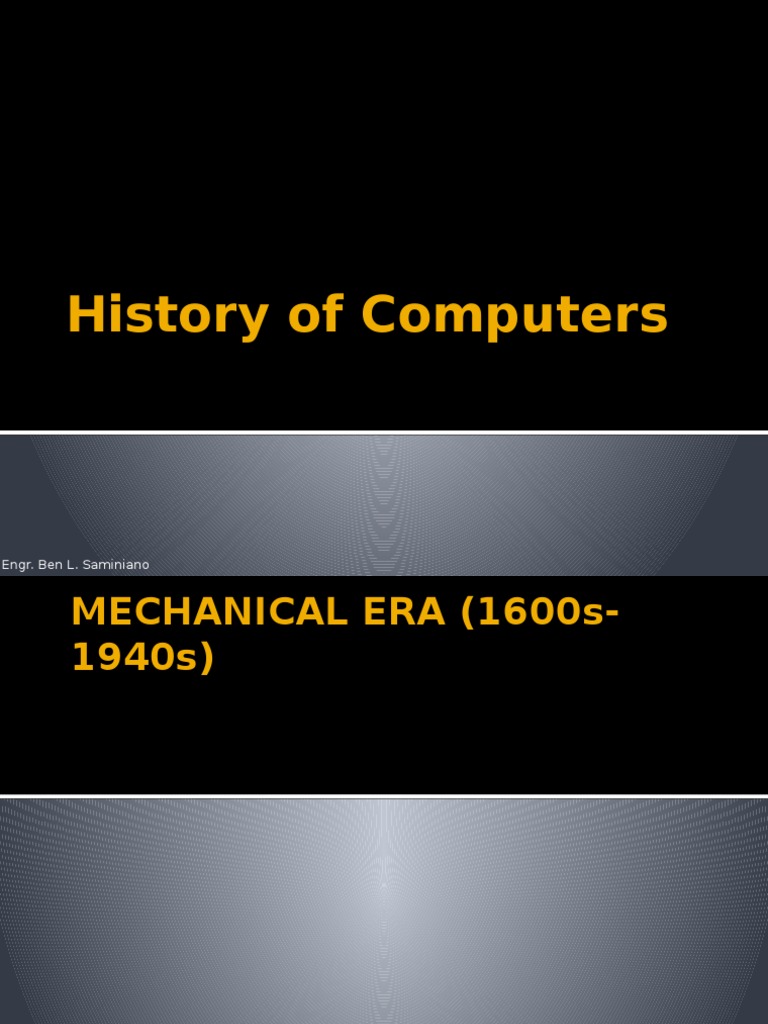 Mechanical Era of Computing History | PDF | Areas Of Computer Science ...