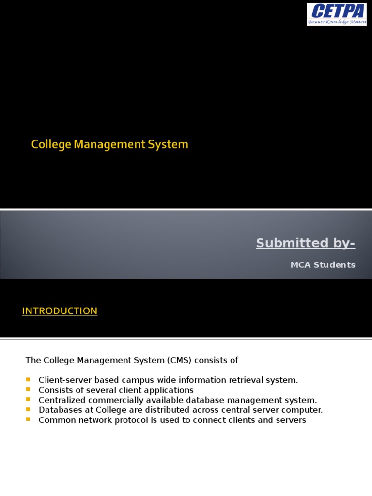 College Management System | Pdf | Microsoft Sql Server | Databases