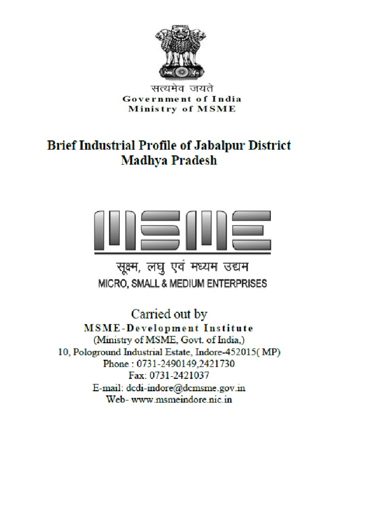 Distt Industrial Profile Jabalpur PDF | PDF | Industries | Agriculture